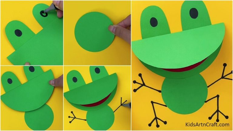 Paper Frog Craft for Kids – Step by Step Tutorial - Kids Art & Craft