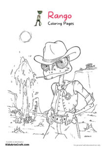 Rango Coloring Pages For Kids – Free Printables - Kids Art & Craft