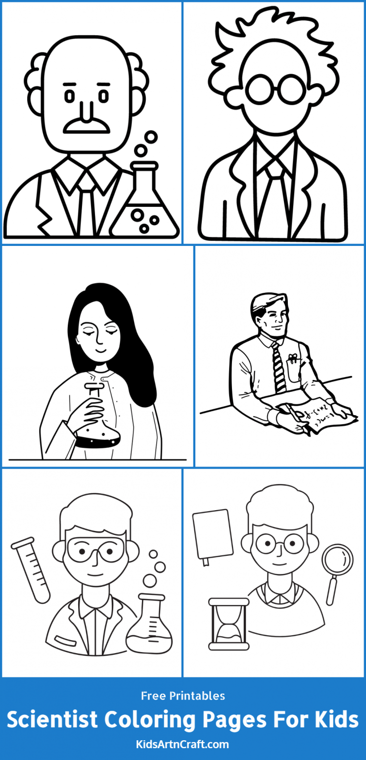 Scientist Coloring Pages For Kids – Free Printables - Kids Art & Craft