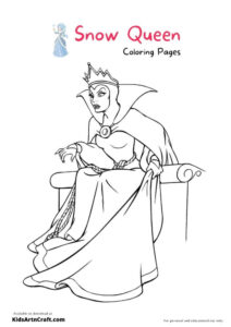Snow Queen Coloring Pages For Kids – Free Printables - Kids Art & Craft