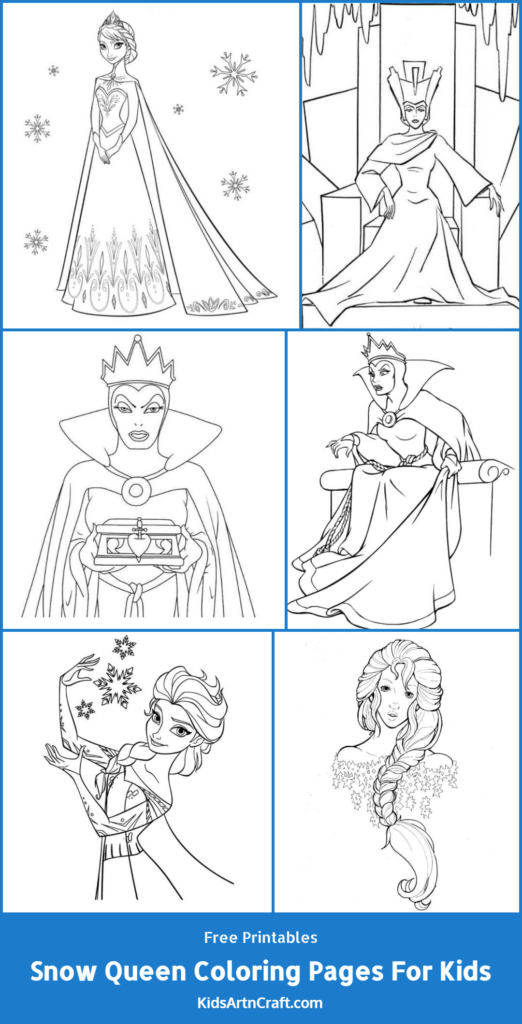 Snow Queen Coloring Pages For Kids – Free Printables - Kids Art & Craft