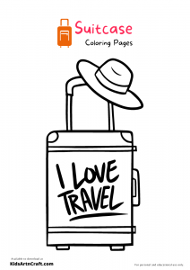 Suitcase Coloring Pages For Kids – Free Printables - Kids Art & Craft