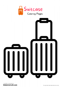 Suitcase Coloring Pages For Kids – Free Printables - Kids Art & Craft