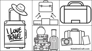 Suitcase Coloring Pages For Kids – Free Printables - Kids Art & Craft