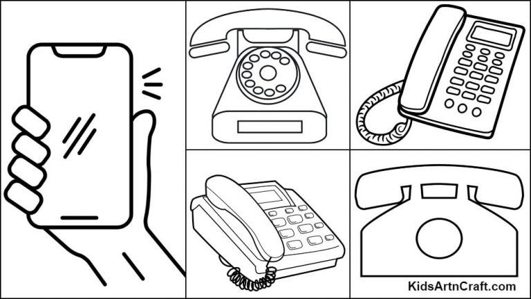 Telephone & Mobile Coloring Pages For Kids – Free Printables - Kids Art ...