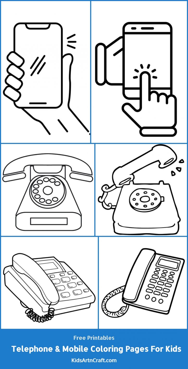 Telephone & Mobile Coloring Pages For Kids – Free Printables - Kids Art ...