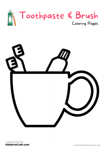 Toothpaste & brush Coloring Pages For Kids – Free Printables - Kids Art ...