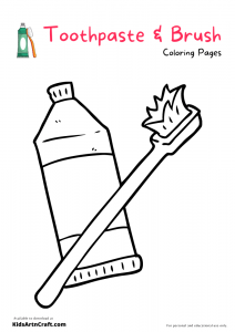 Toothpaste & brush Coloring Pages For Kids – Free Printables - Kids Art ...