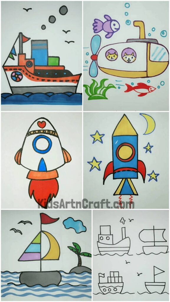 Transportation Vehicle Drawings For Kids - Kids Art & Craft