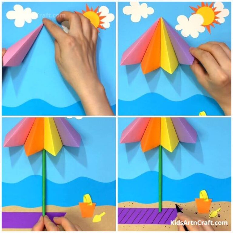 DIY Umbrella Craft with Beach View – Step by Step Tutorial - Kids Art ...