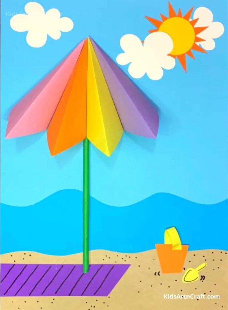 DIY Umbrella Craft with Beach View – Step by Step Tutorial - Kids Art ...