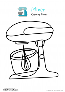 Mixer Coloring Pages For Kids-Free Printable - Kids Art & Craft