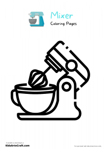 Mixer Coloring Pages For Kids-Free Printable - Kids Art & Craft
