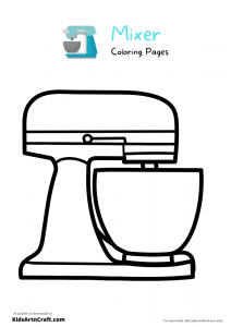 Mixer Coloring Pages For Kids-Free Printable - Kids Art & Craft