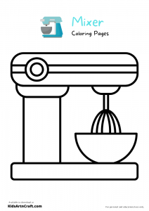 Mixer Coloring Pages For Kids-Free Printable - Kids Art & Craft