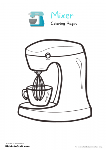 Mixer Coloring Pages For Kids-Free Printable - Kids Art & Craft