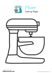 Mixer Coloring Pages For Kids-Free Printable - Kids Art & Craft