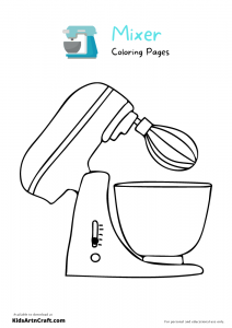 Mixer Coloring Pages For Kids-Free Printable - Kids Art & Craft