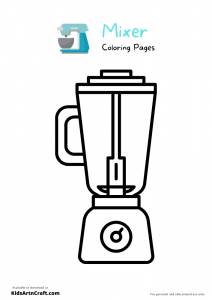 Mixer Coloring Pages For Kids-Free Printable - Kids Art & Craft