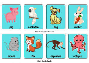 Animals Flashcards For Toddlers- Free Printable - Kids Art & Craft