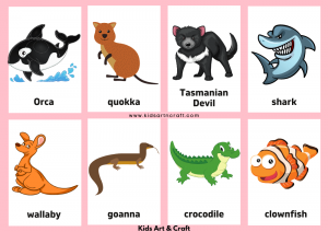 Australian Animals Flashcards – Free Printables - Kids Art & Craft