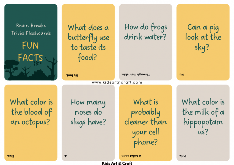 Brain Break Questions Flashcards – Free Printables - Kids Art & Craft