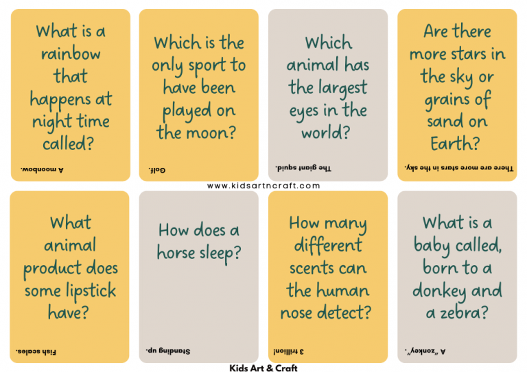 Brain Break Questions Flashcards – Free Printables - Kids Art & Craft