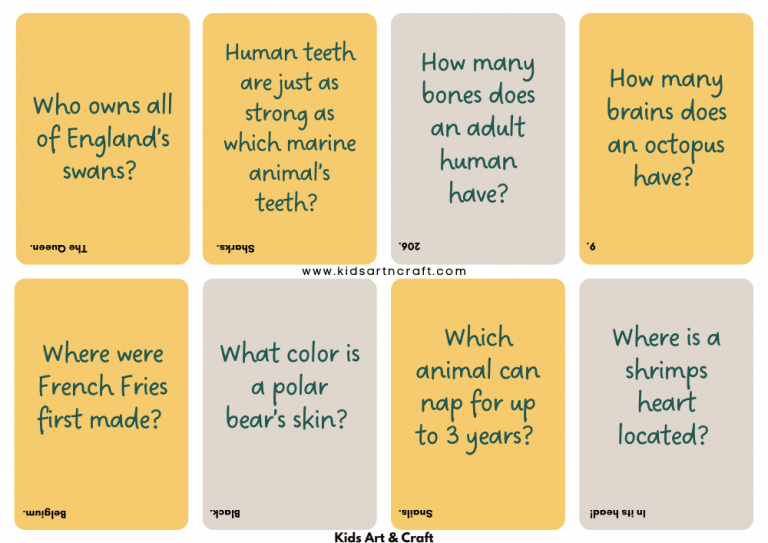 Brain Break Questions Flashcards - Free Printables - Kids Art & Craft