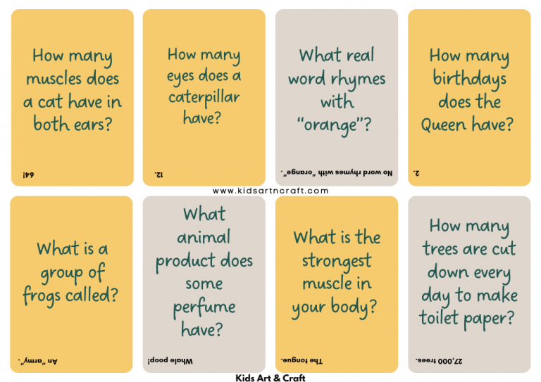 Brain Break Questions Flashcards – Free Printables - Kids Art & Craft