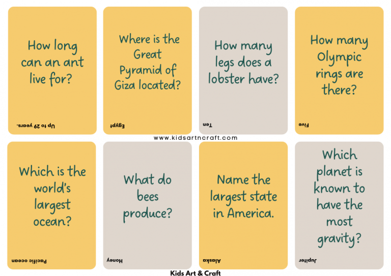 Brain Break Questions Flashcards – Free Printables - Kids Art & Craft