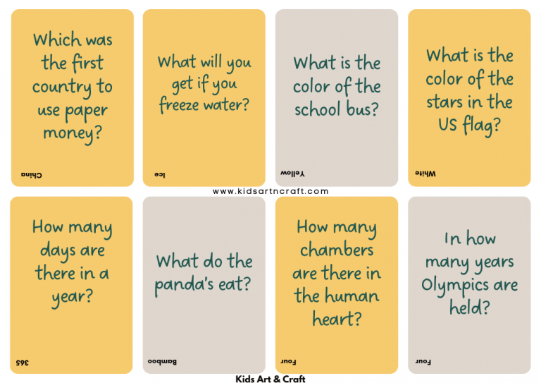 Brain Break Questions Flashcards – Free Printables - Kids Art & Craft