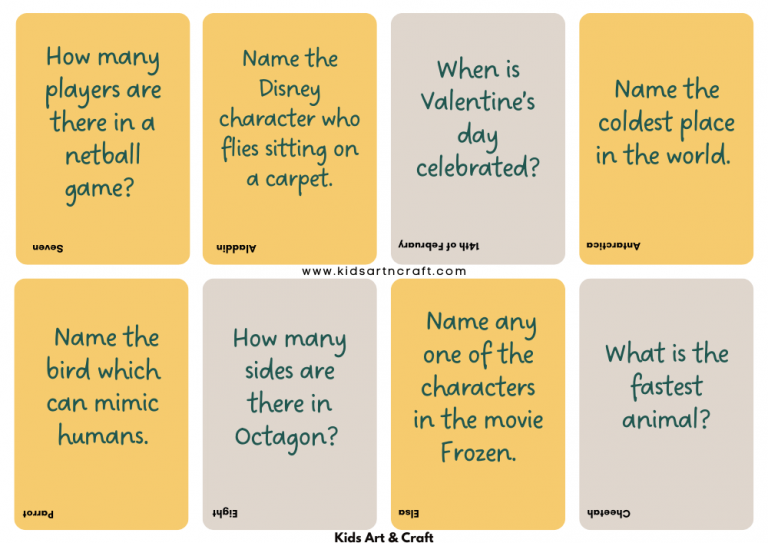 Brain Break Questions Flashcards – Free Printables - Kids Art & Craft