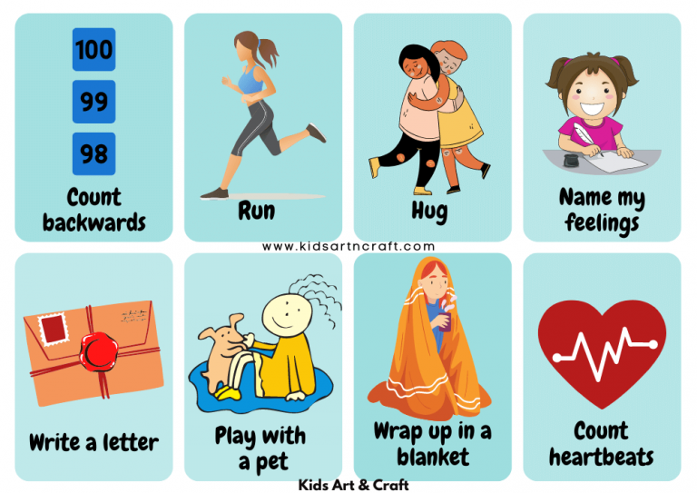 Calm Down Strategy Free Printable Flashcards - Kids Art & Craft