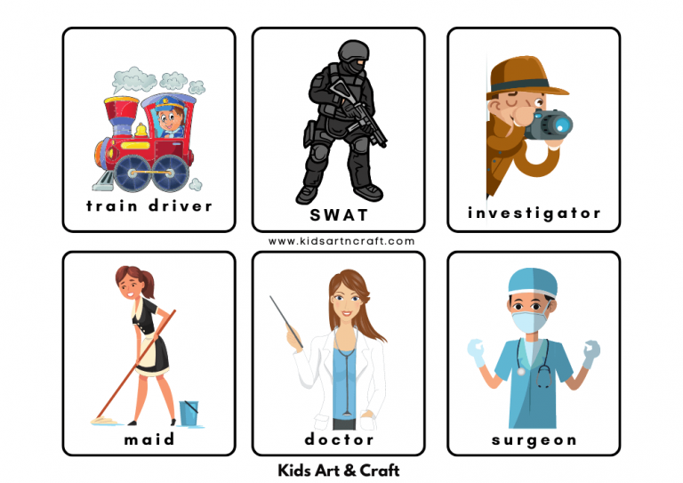 Community Helpers Flash Cards – Free Printables - Kids Art & Craft