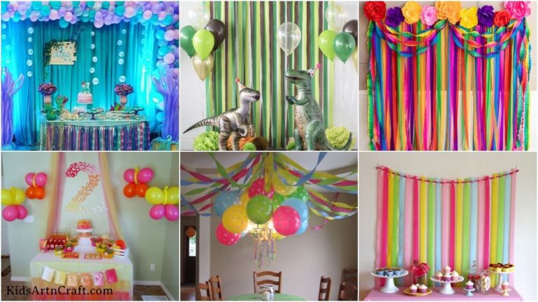 Crepe Paper Decoration for Birthday - Kids Art & Craft