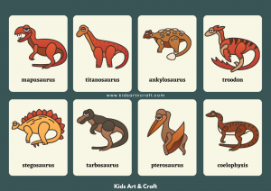 Dinosaur Flashcards For Kindergarten- Free Printable - Kids Art & Craft