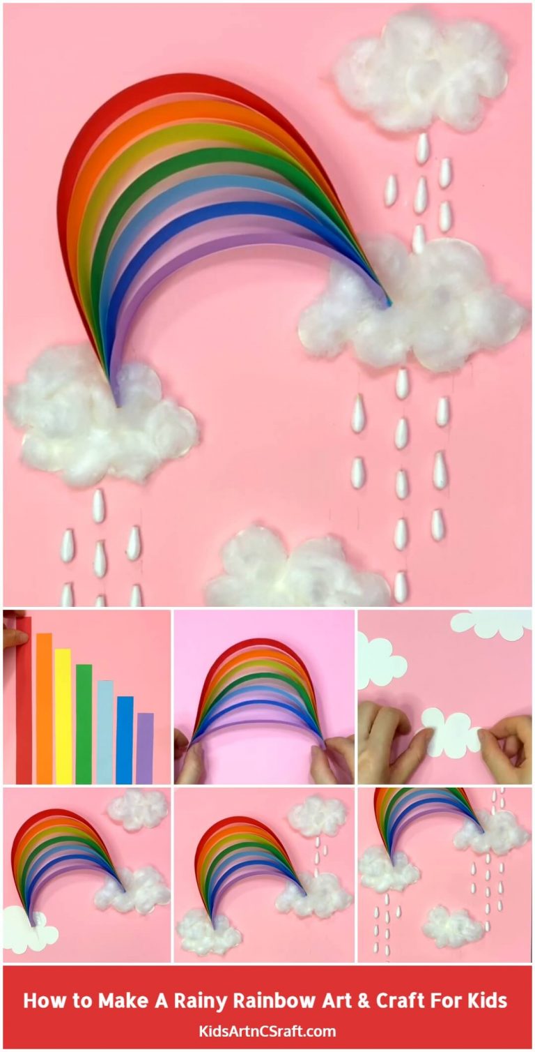 How to Make A Rainy Rainbow Art and Craft for Kids - Kids Art & Craft