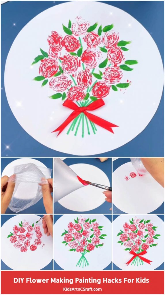 Diy Painting Hacks For Kids Flower Making Step By Step Tutorial
