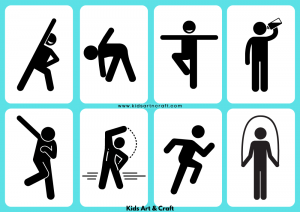 Exercise Flashcards For Kindergarten- Free Printable - Kids Art & Craft