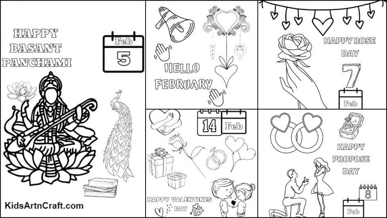 February Coloring Pages For Kids – Free Printables - Kids Art & Craft
