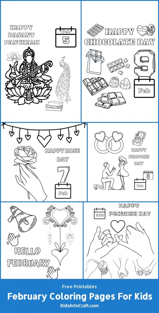 February Coloring Pages For Kids – Free Printables - Kids Art & Craft