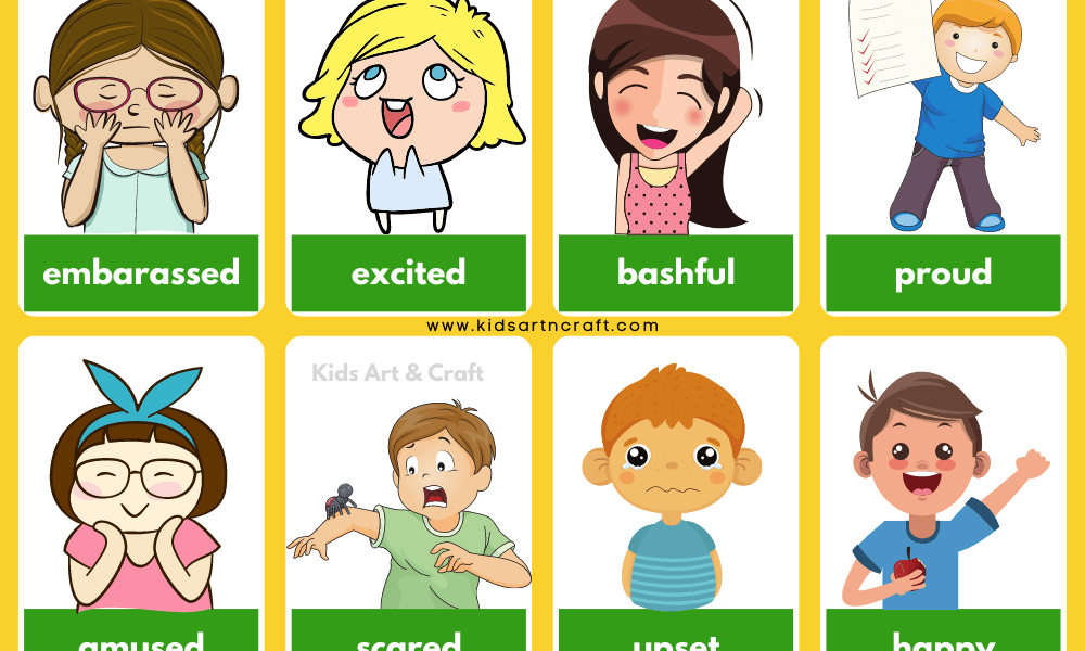 Feelings Flashcards For Toddlers- Free Printable - Kids Art & Craft
