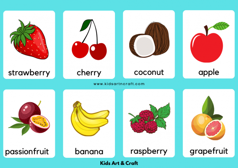 Fruit Flashcards For Toddlers- Free Printable - Kids Art & Craft