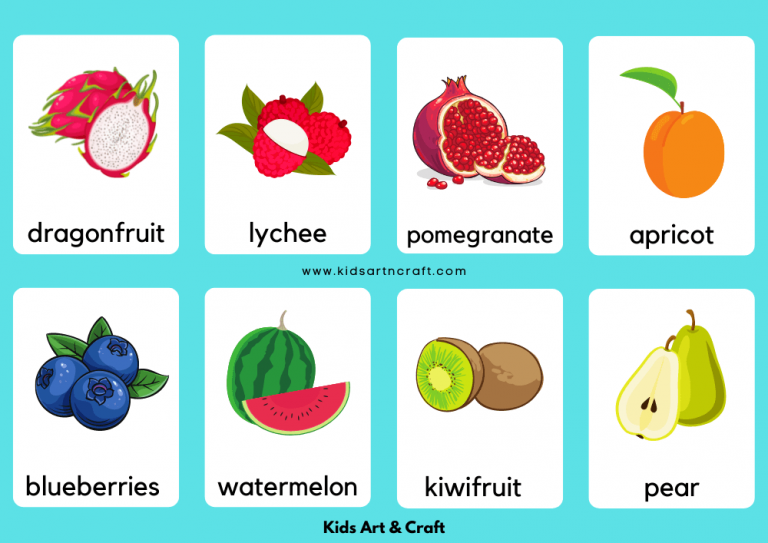 Fruit Flashcards For Toddlers- Free Printable - Kids Art & Craft