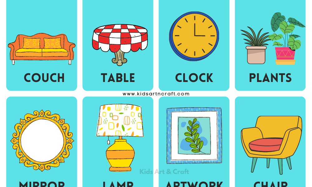 Furniture Flashcards For Preschoolers – Free Printables - Kids Art & Craft
