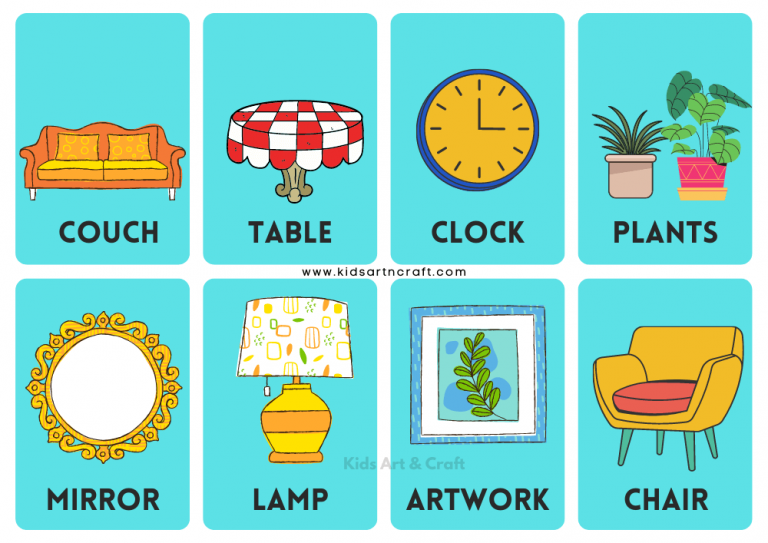 Furniture Flashcards For Preschoolers – Free Printables - Kids Art & Craft