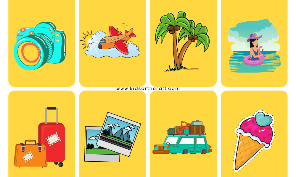 Holiday / Vacation Flashcards – Free Printables - Kids Art & Craft