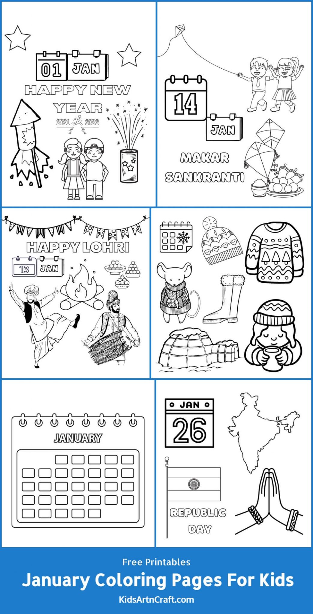 January Coloring Pages For Kids – Free Printables - Kids Art & Craft