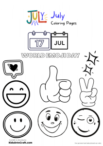 July Month Coloring Pages for Kids - Kids Art & Craft