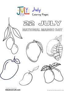 July Month Coloring Pages for Kids - Kids Art & Craft
